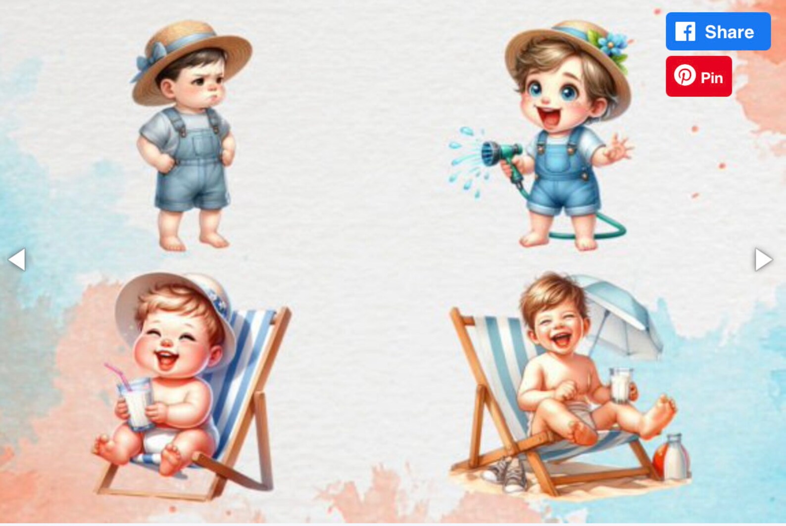 Lovely Baby Boy Summer Clipart PNG Summer Clipart Summer Toddler Boy ...