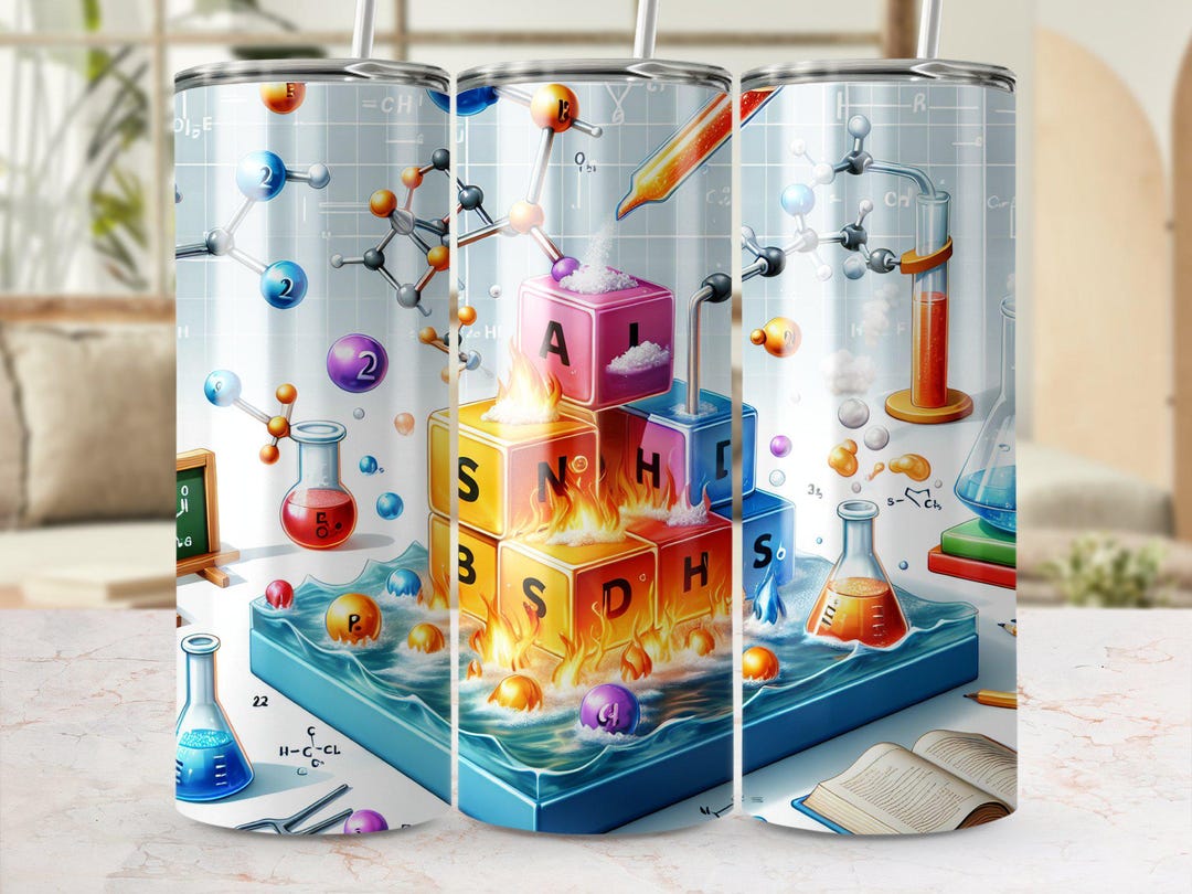Science Chemistry Lab Tumbler Wrap Design 20oz Skinny Straight Tapered ...