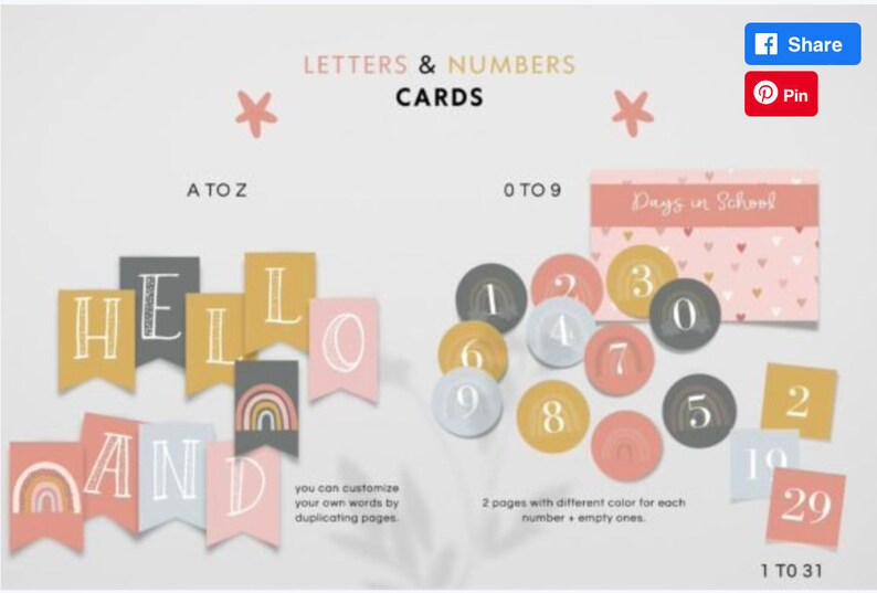 EDITABLE Printable Boho Rainbow Calendar Classroom Decor Classroom ...