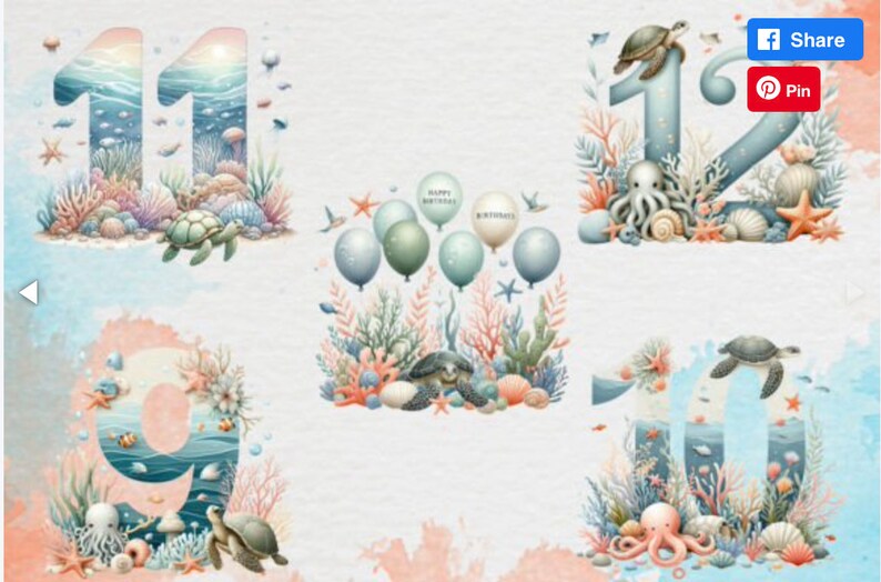 Ocean Number Birthday Clipart PNG Sea Aquarium Birthday Numbers Png ...