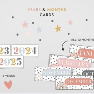 EDITABLE Printable Boho Rainbow Calendar Classroom Decor Calendar Boho ...