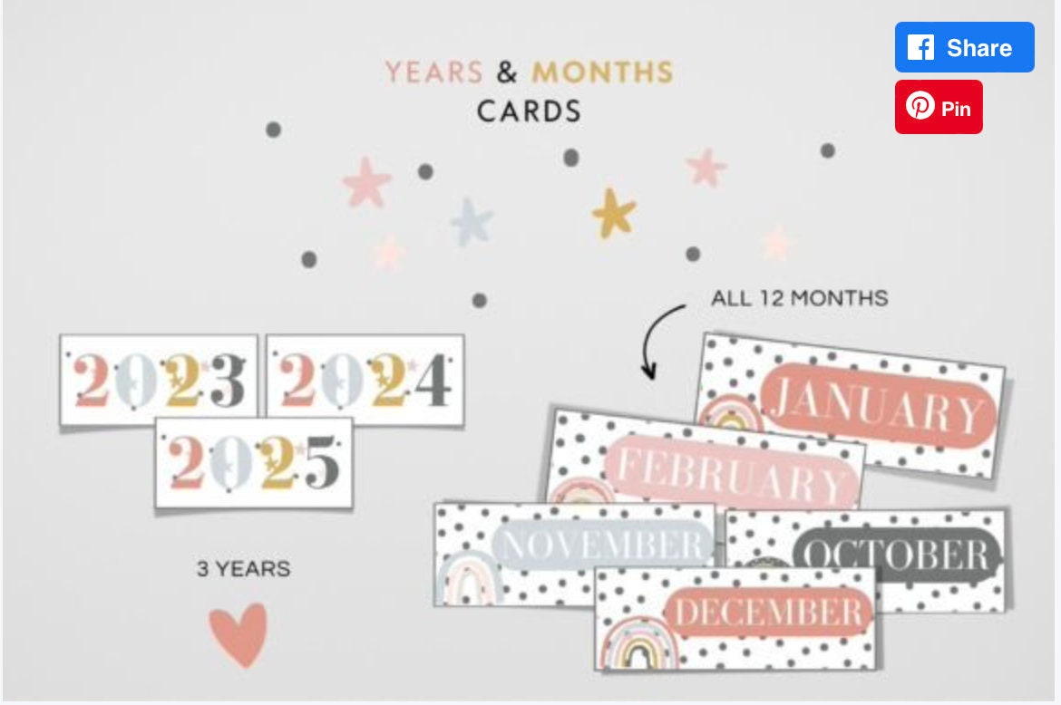 EDITABLE Printable Boho Rainbow Calendar Classroom Decor Classroom ...