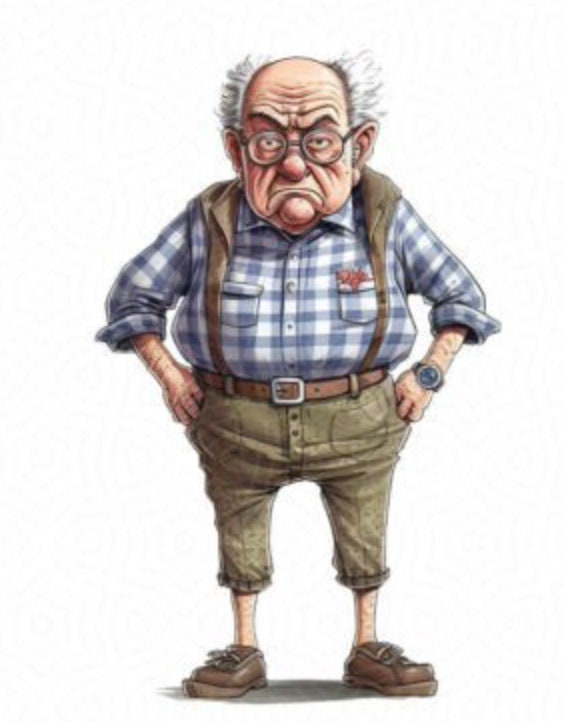 Grumpy Grandpa Sublimation Clipart Watercolor Funny Old Man Clipart ...
