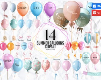 Watercolor Balloons Clipart Png, Birthday Clipart, Balloon Png ...