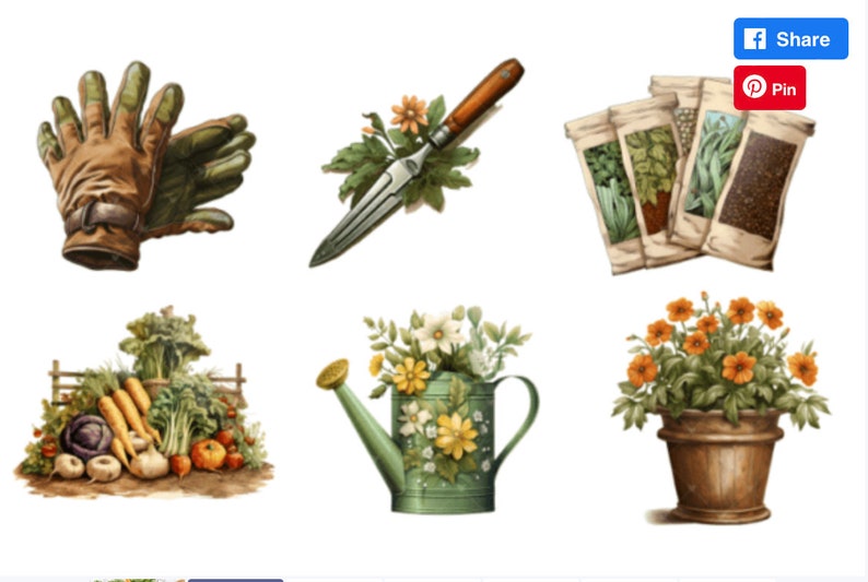 Gardening Sublimation Bundle Gardening Clipart Gardening Tools Clipart ...