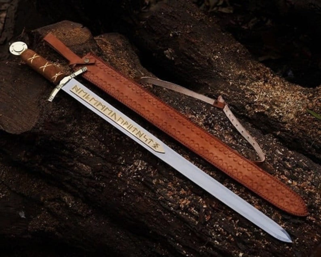 Handmade Excalibur VIKING Sword Merlin Sword Carbon Steel Beautiful ...
