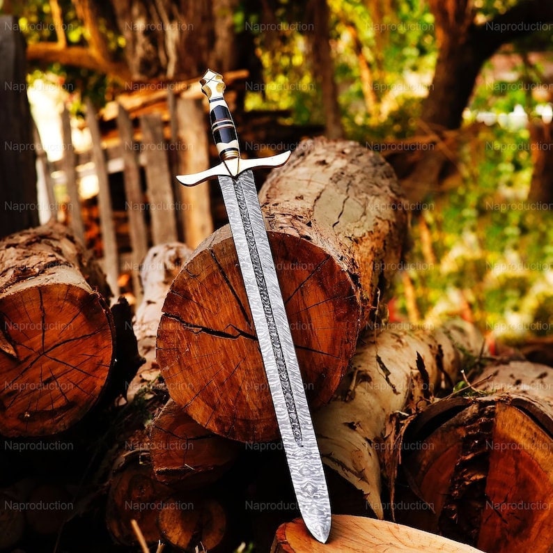 Handmade Excalibur VIKING Sword Merlin Sword Carbon Steel Beautiful ...