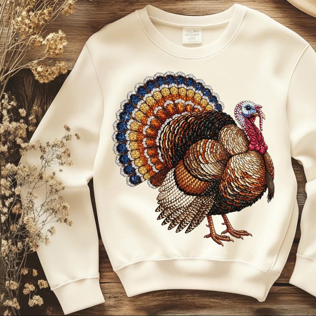 Thanksgiving Turkey PNG | Jeweled Glitter Sparkle Design | Fall Holiday ...