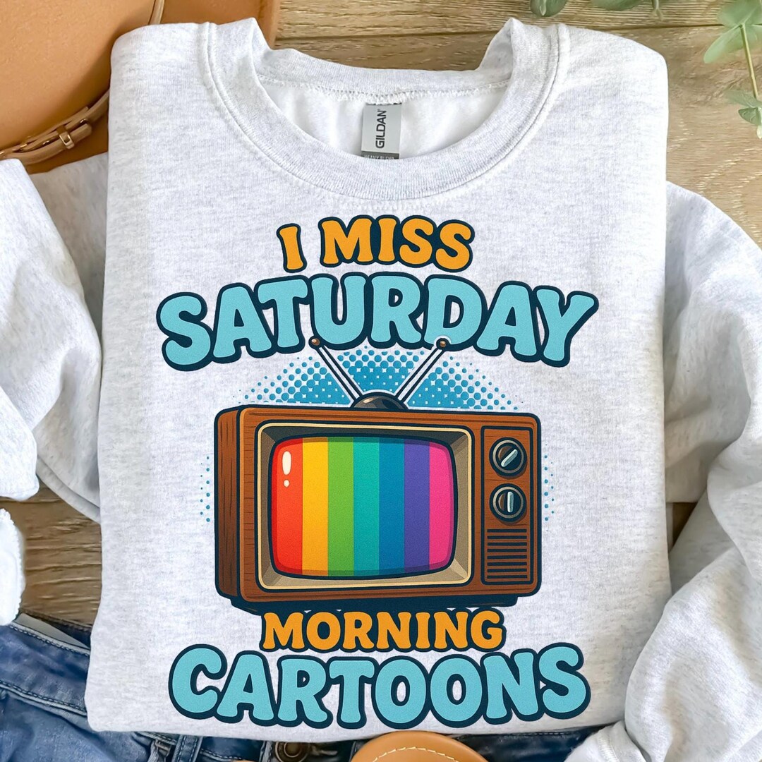 Saturday Morning Cartoons PNG: Retro 80s-90s TV Sublimation Design ...