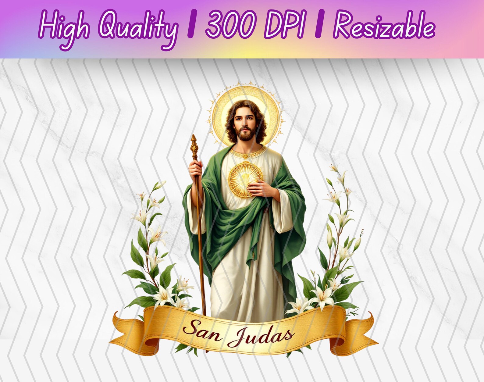 San Judas PNG: St. Jude Religious Illustration (transparent Background ...