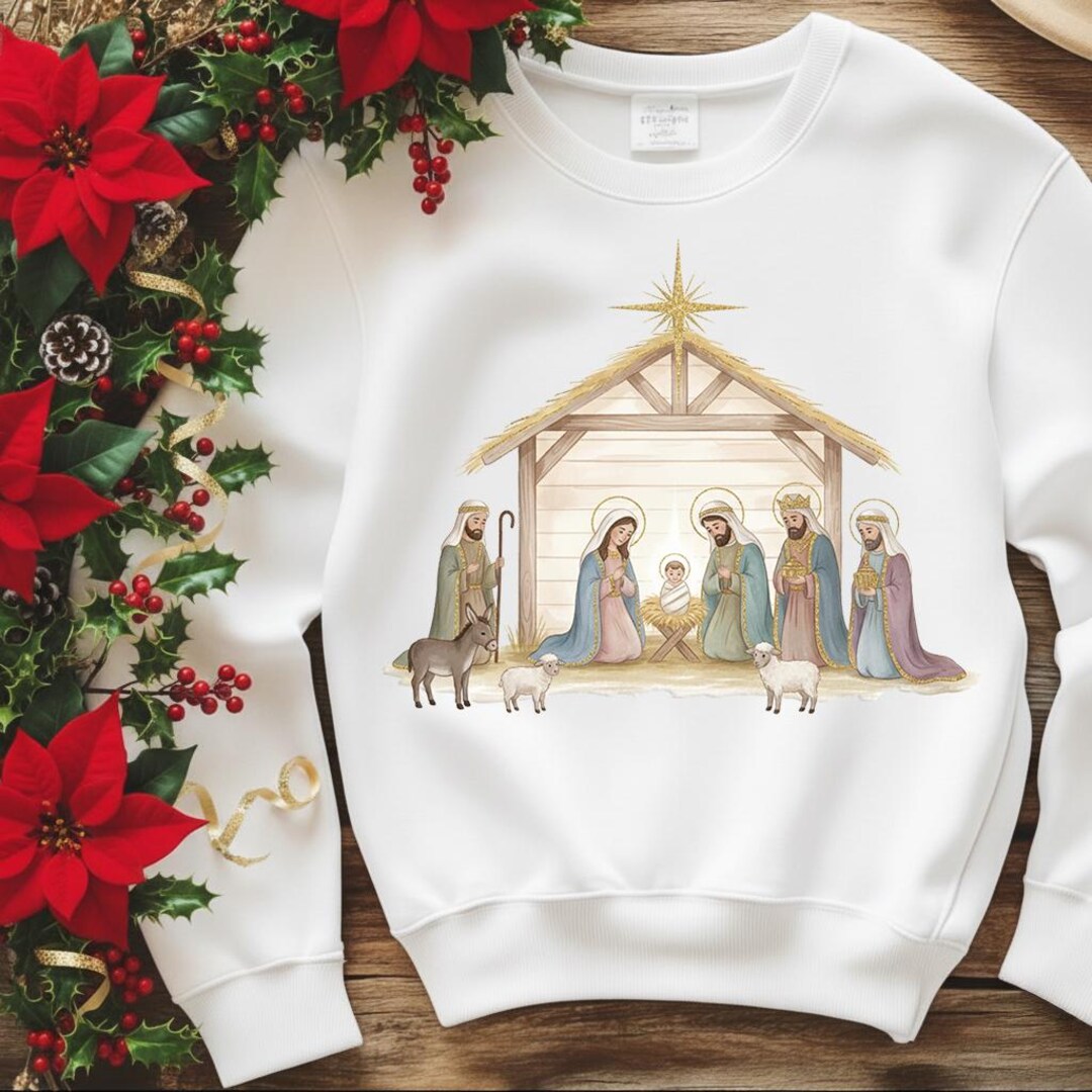 Hand-painted Nativity Scene PNG, Holy Family Christmas Clipart With ...