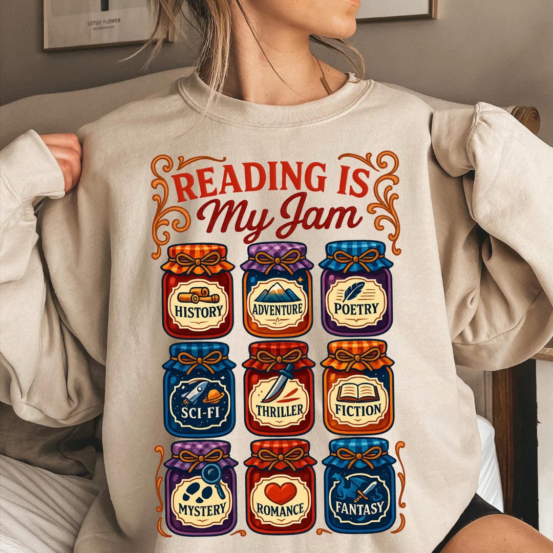 Reading is My Jam PNG: Book Genre Jam Jar Clipart (digital Download) - Etsy