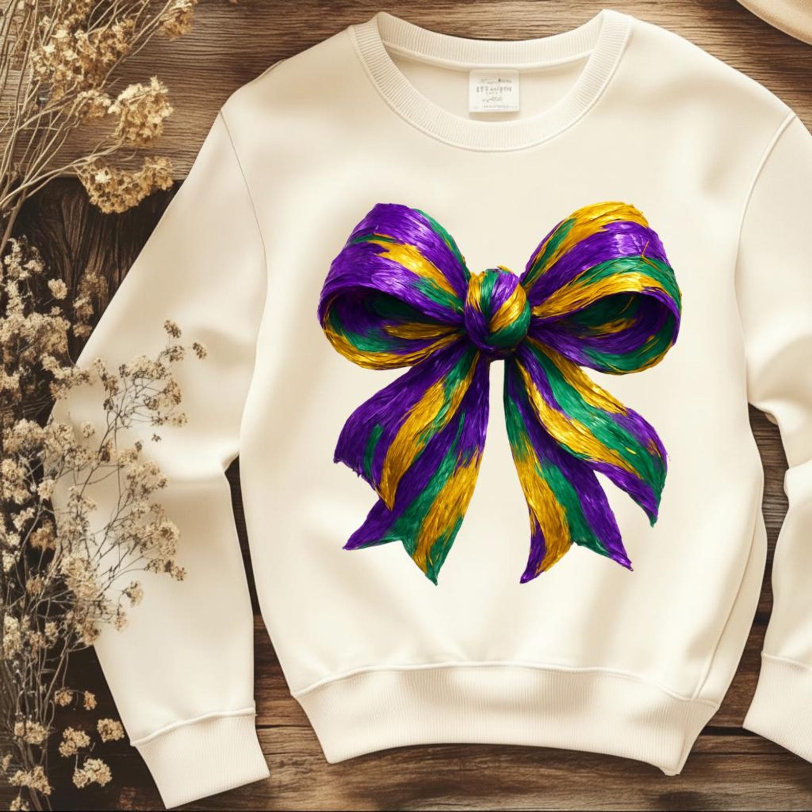 Mardi Gras Bow PNG Purple Green Gold Ribbon Clipart • Glossy Painted ...