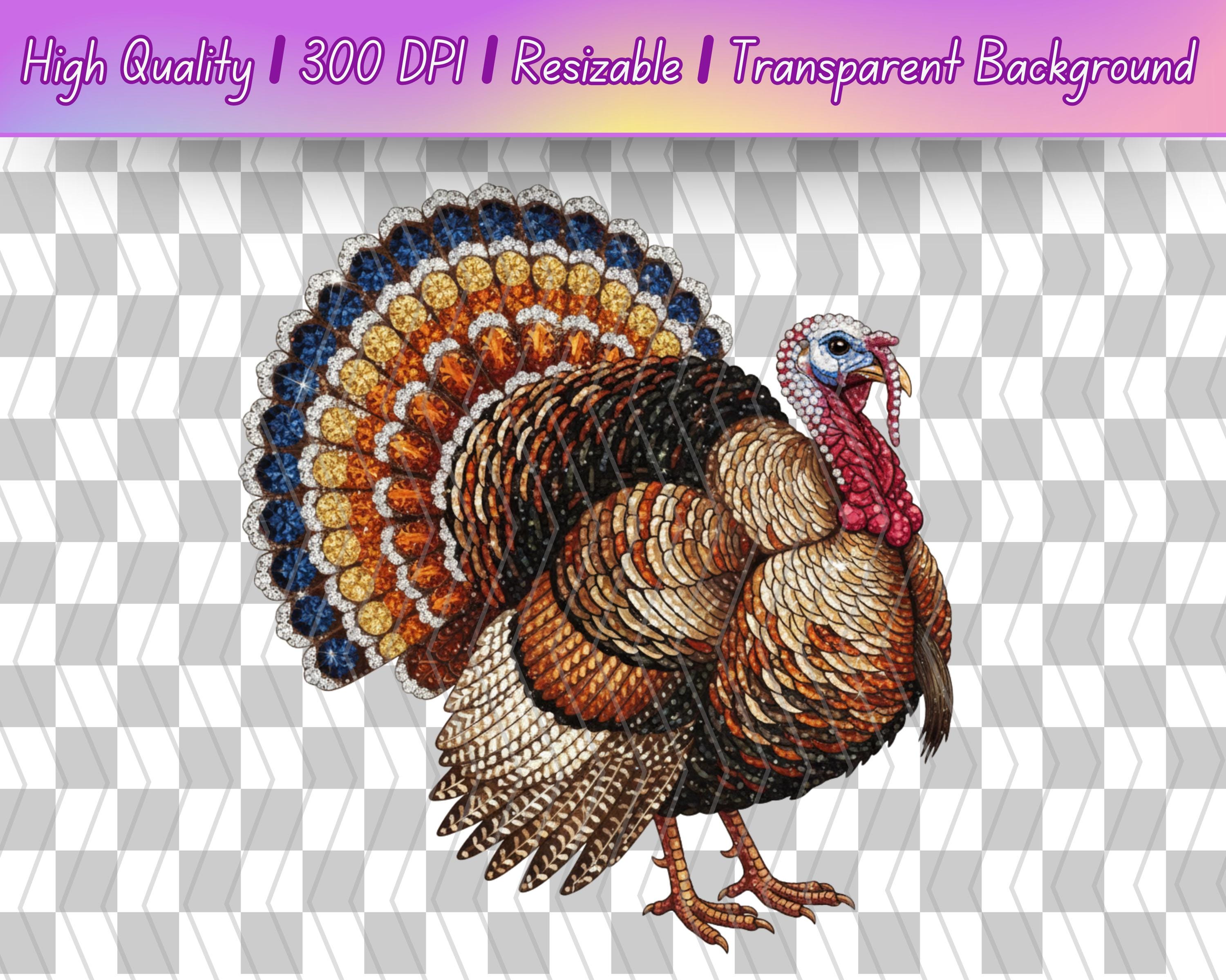 Thanksgiving Turkey PNG | Jeweled Glitter Sparkle Design | Fall Holiday ...