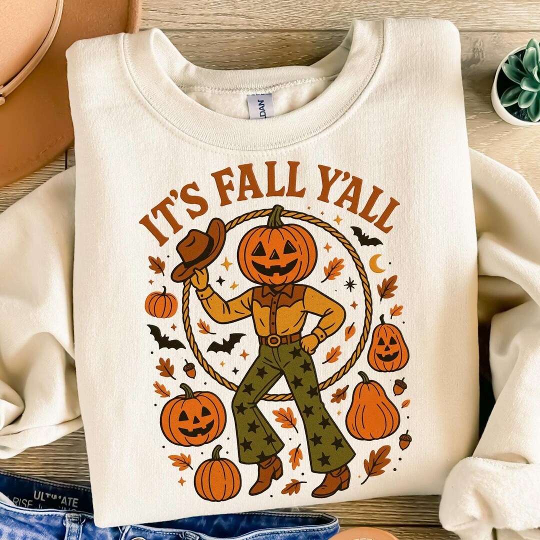 It’s Fall Y’all Cowboy Pumpkin PNG | Retro Western Fall Sublimation ...