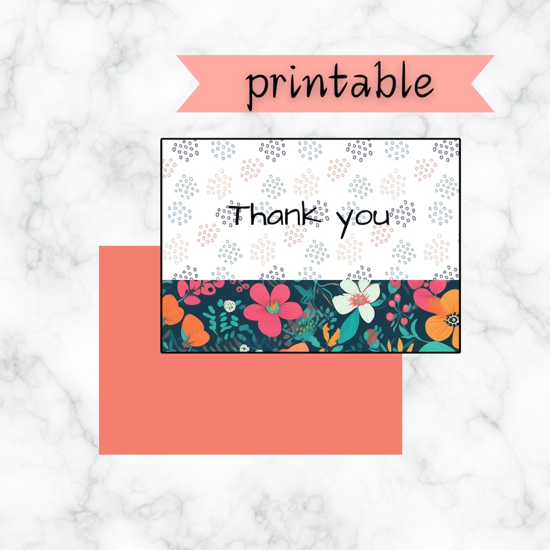 Printable Flower Gratitude Card Template for Friend or Coworker - Etsy
