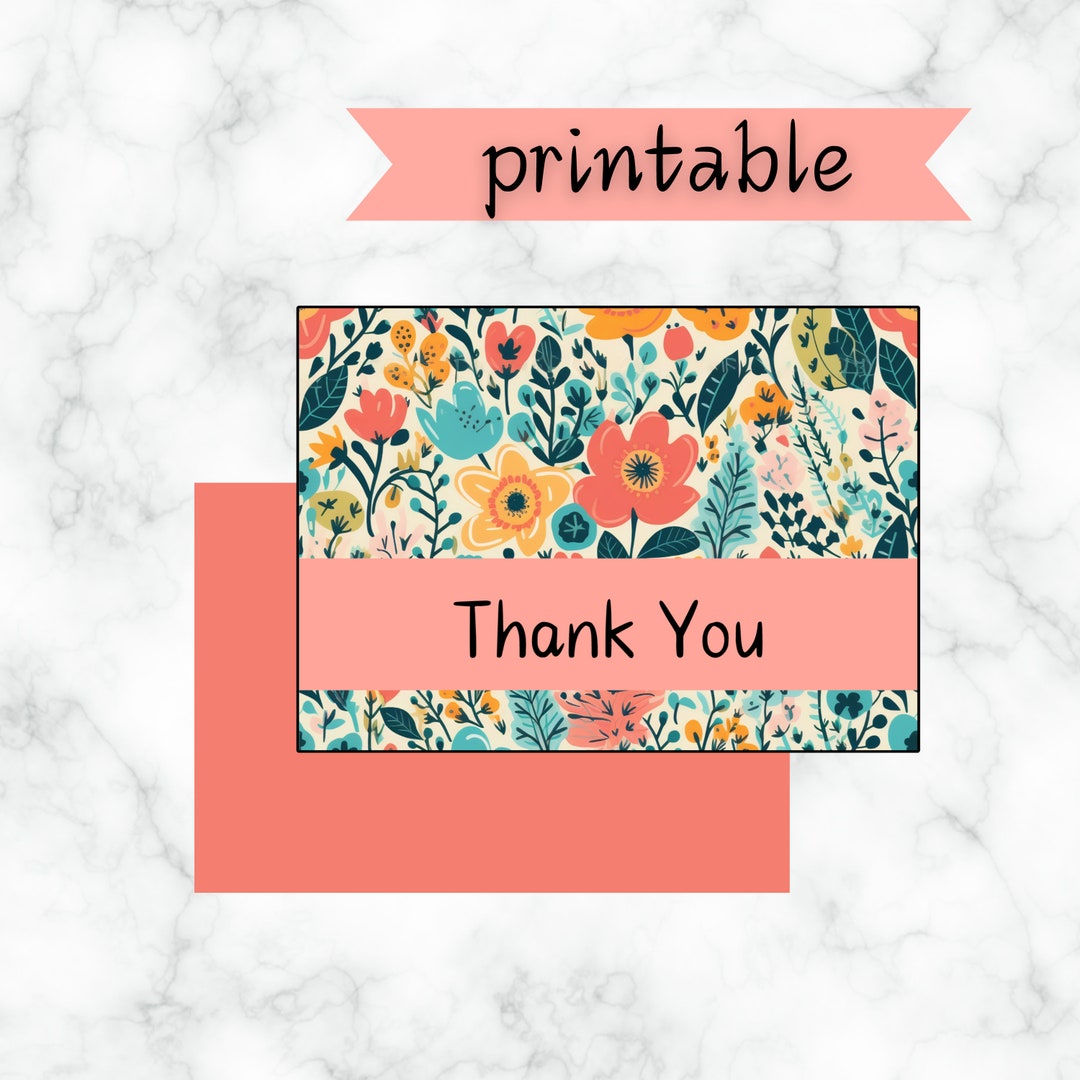 Printable Floral Gratitude Card Template With Envelope for Friends - Etsy