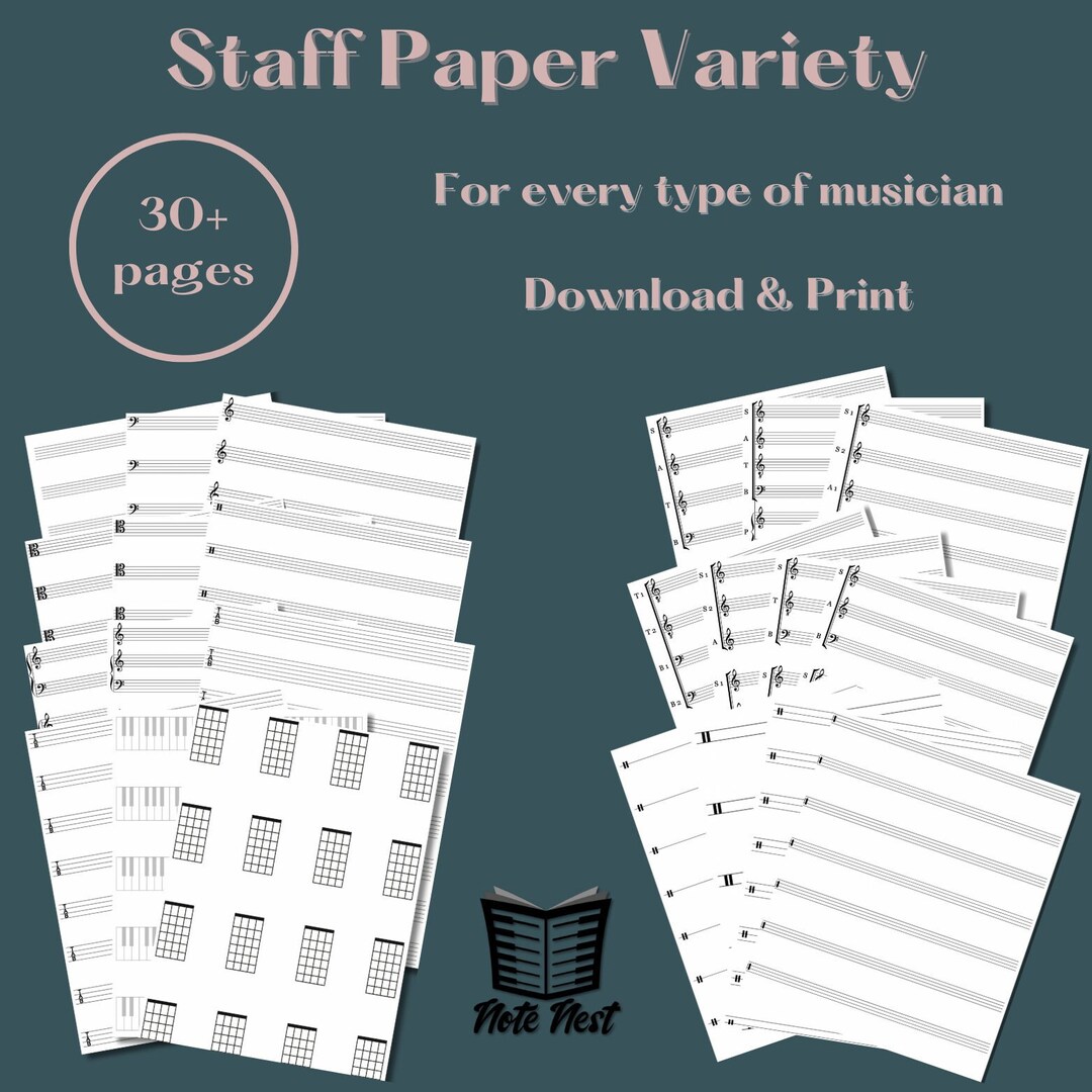Printable Music Manuscript Sheets Instant Download - Etsy
