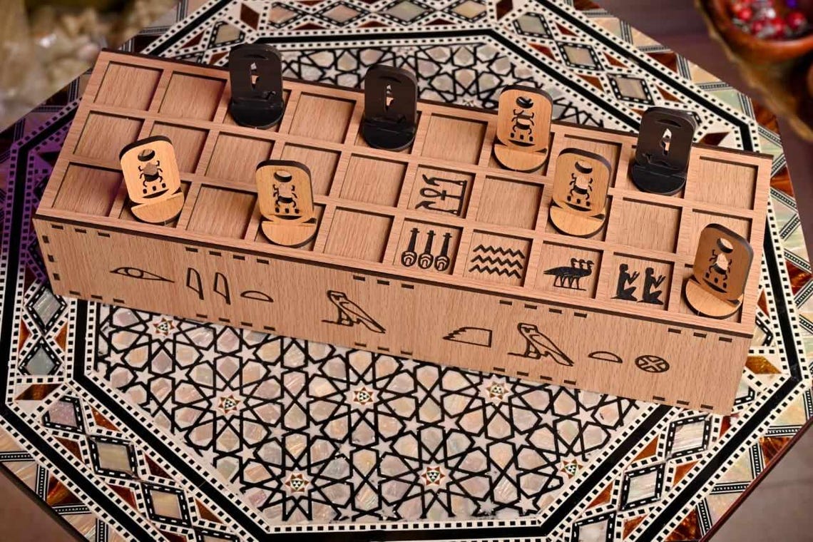 Authentic Egyptian Senet Game Ancient Strategy Board Game With Detailed ...