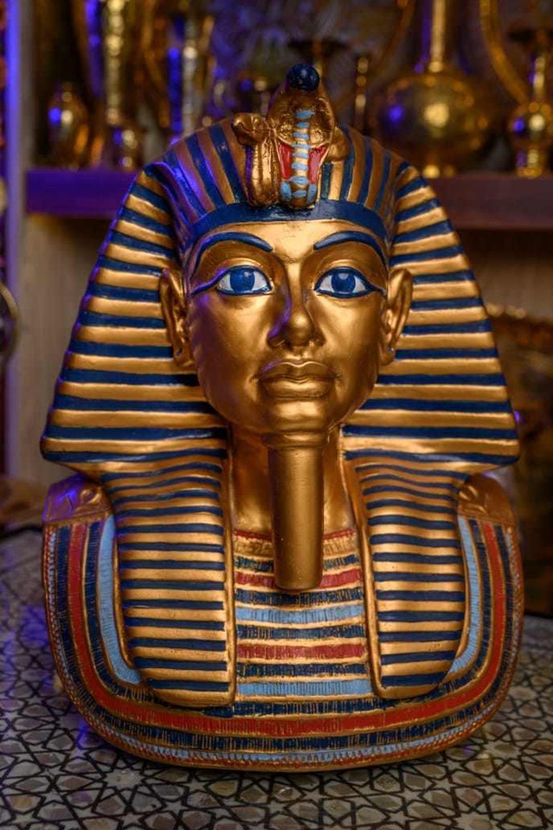 King Tutankhamun Egyptian Pharaoh Bust – Ancient Egypt Decor ...