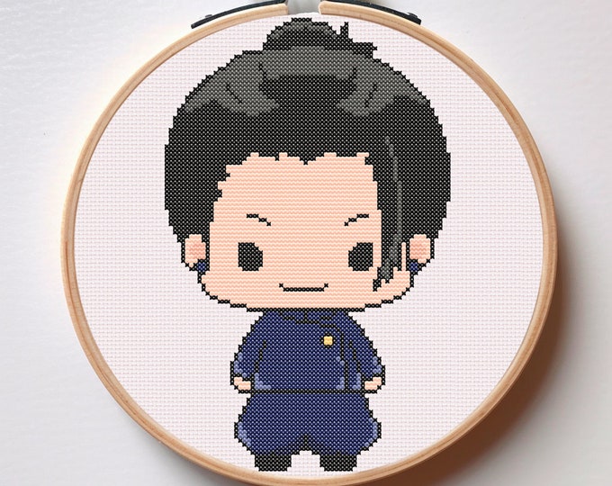 Sukuna Cross Stitch Pattern | Cross Stitch Template Sukuna Ryomen From ...