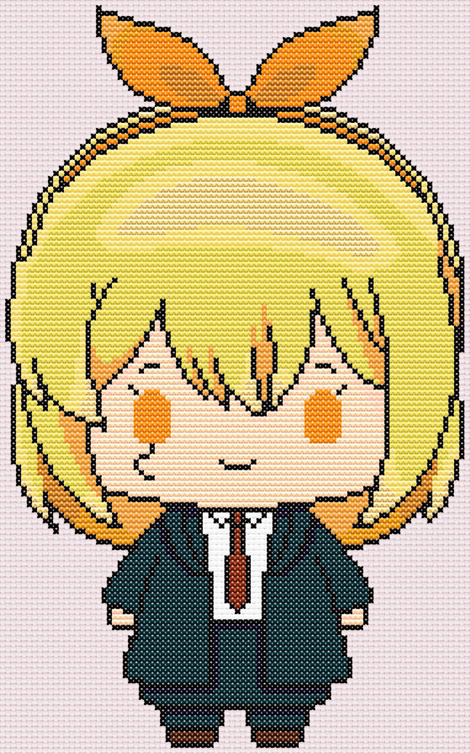Anime Mascot Cross Stitch Pattern: Magic Chibi Design (PDF) - Etsy