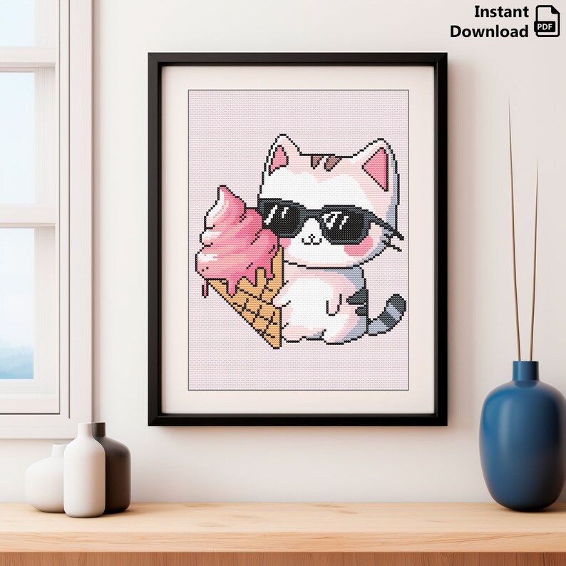 Cross Stitch Anime Cross Stitch Pattern Cross Stitch Cat Cross-stitch ...