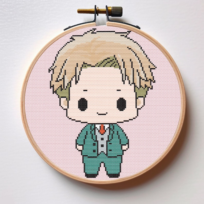 Anime Cross Stitch Pattern Set of 4 Spies Chibi Styled Characters PDF ...