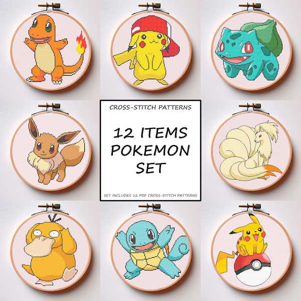 Pokemons Cross Stitch - Etsy