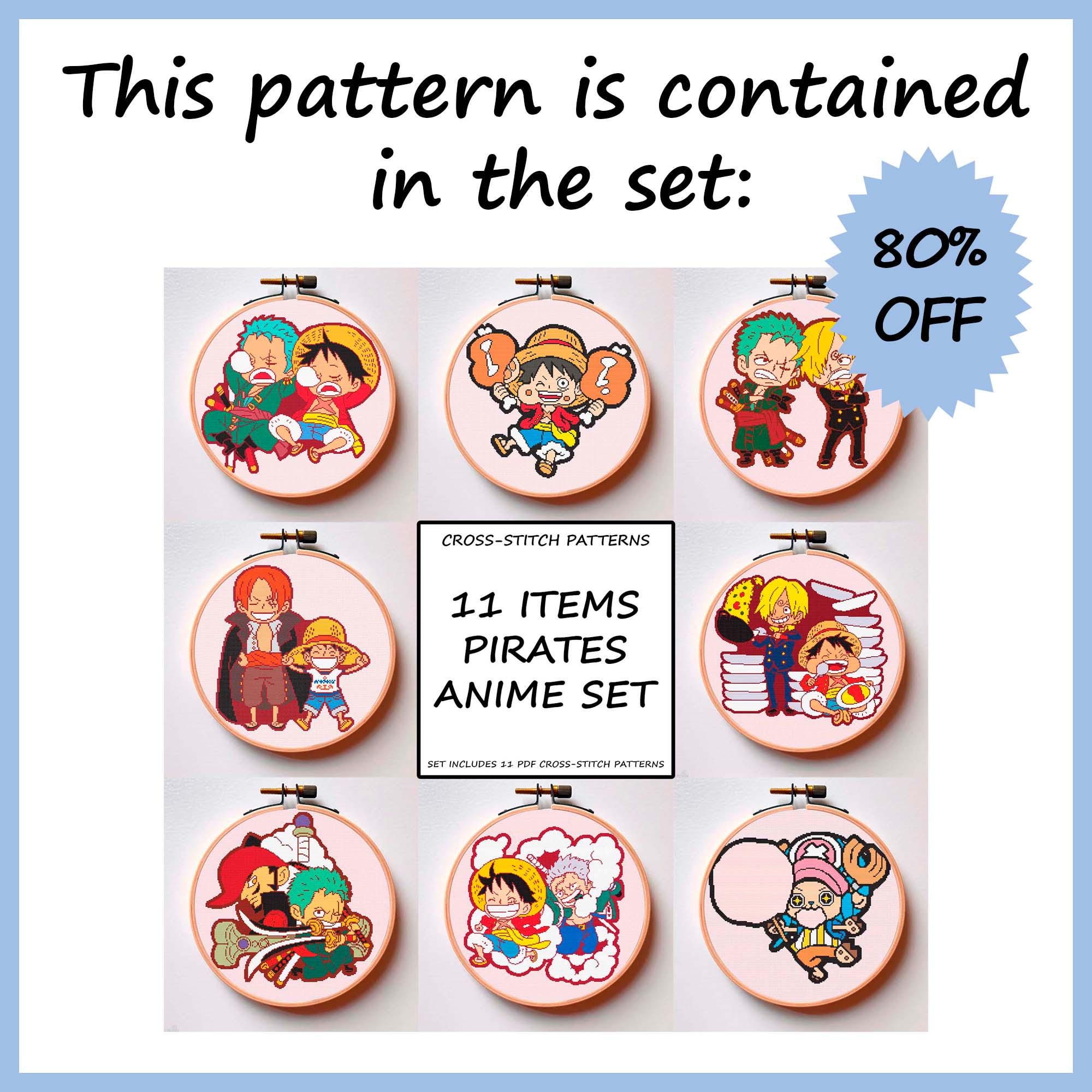 Anime Cross Stitch Pattern of Pirates Strawhat Instant Download PDF - Etsy