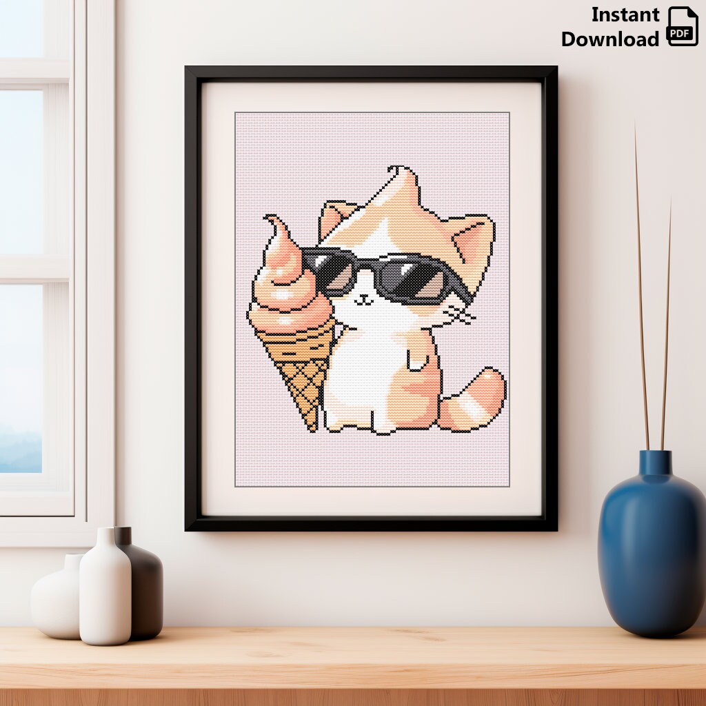 Cross Stitch Anime Cross Stitch Pattern Cross Stitch Cat Cross-stitch ...