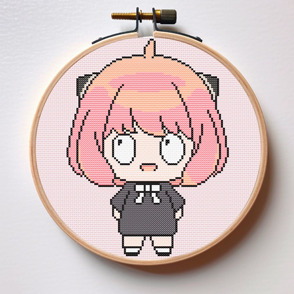 Anime Cross Stitch Pattern Set of 4 Spies Chibi Styled Characters PDF ...