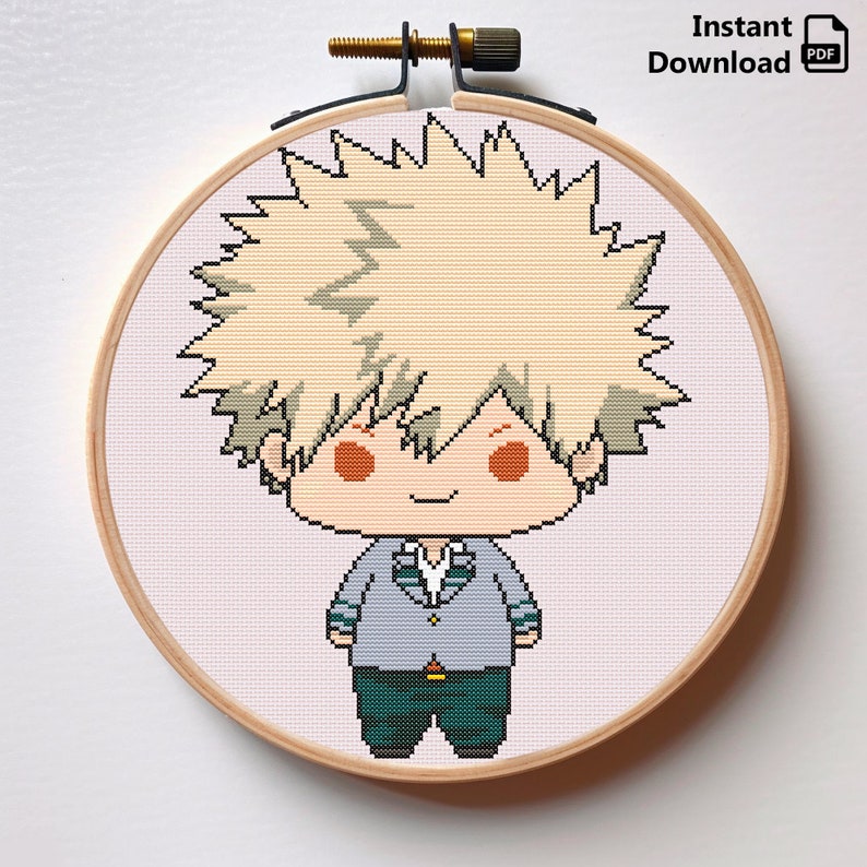 Anime Hero Chibi Cross Stitch Pattern (PDF) - Etsy Australia