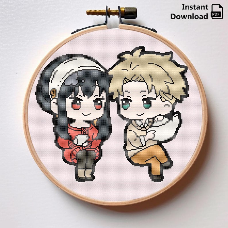 Anime Spy Family Cross Stitch Pattern Sticker Styled (PDF) Gift for ...