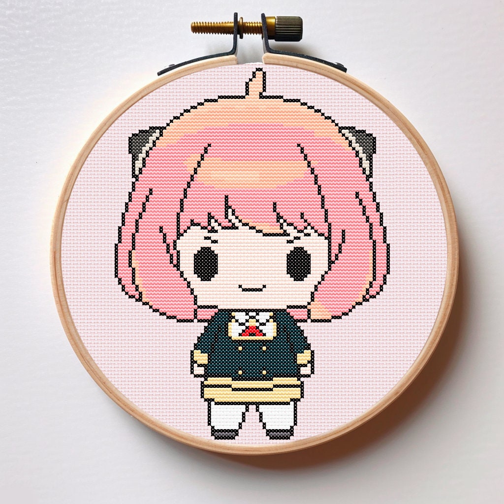 Anime Cross Stitch Pattern Set of 4 Spies Chibi Styled Characters PDF ...