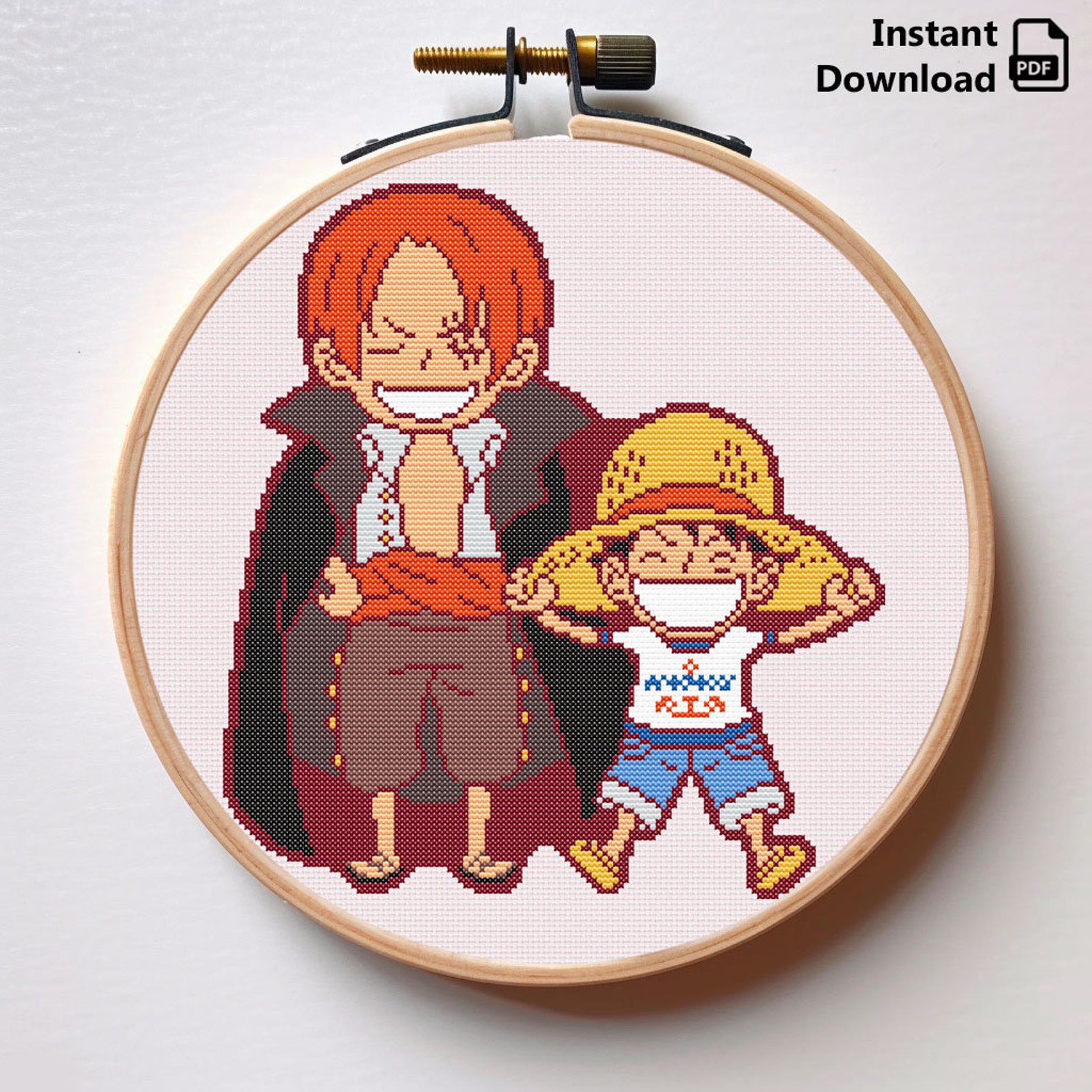 Anime Cross Stitch Pattern of Pirates Strawhat Instant Download PDF - Etsy