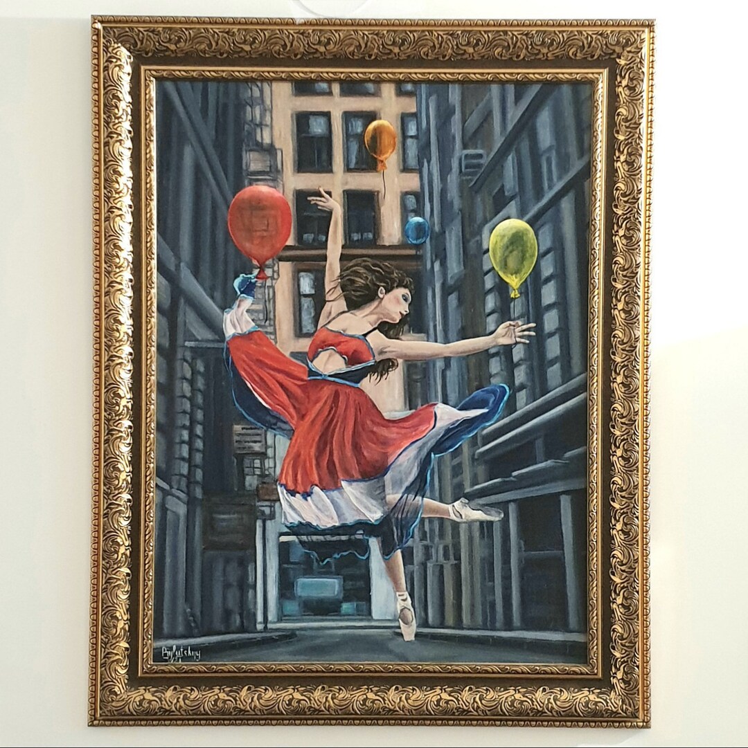 Large Original Oil Painting desire for Lightness, Dancer Painting, Wall ...