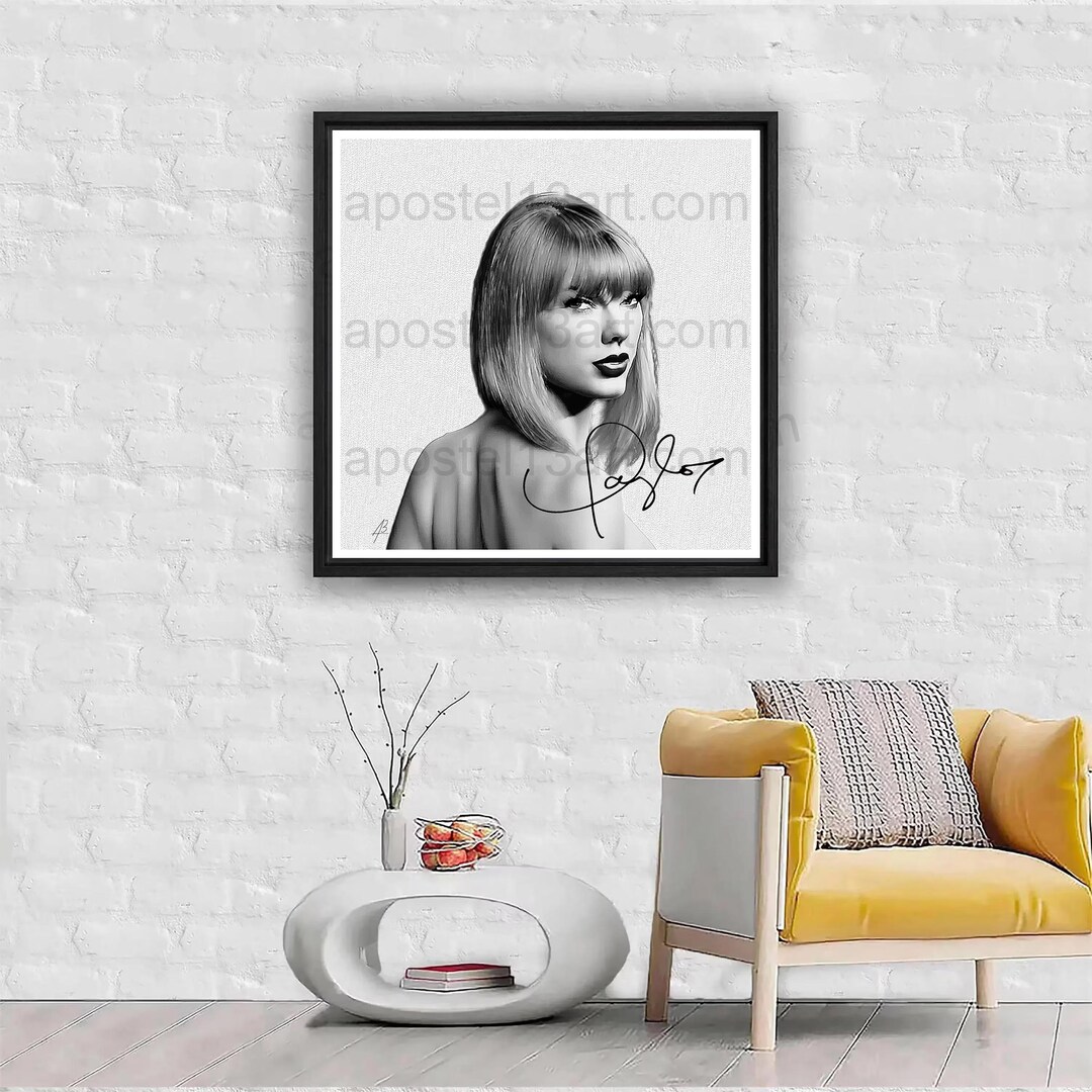 Taylor Swift Portrait Painting With Signature Pop Star Poster Art Print ...