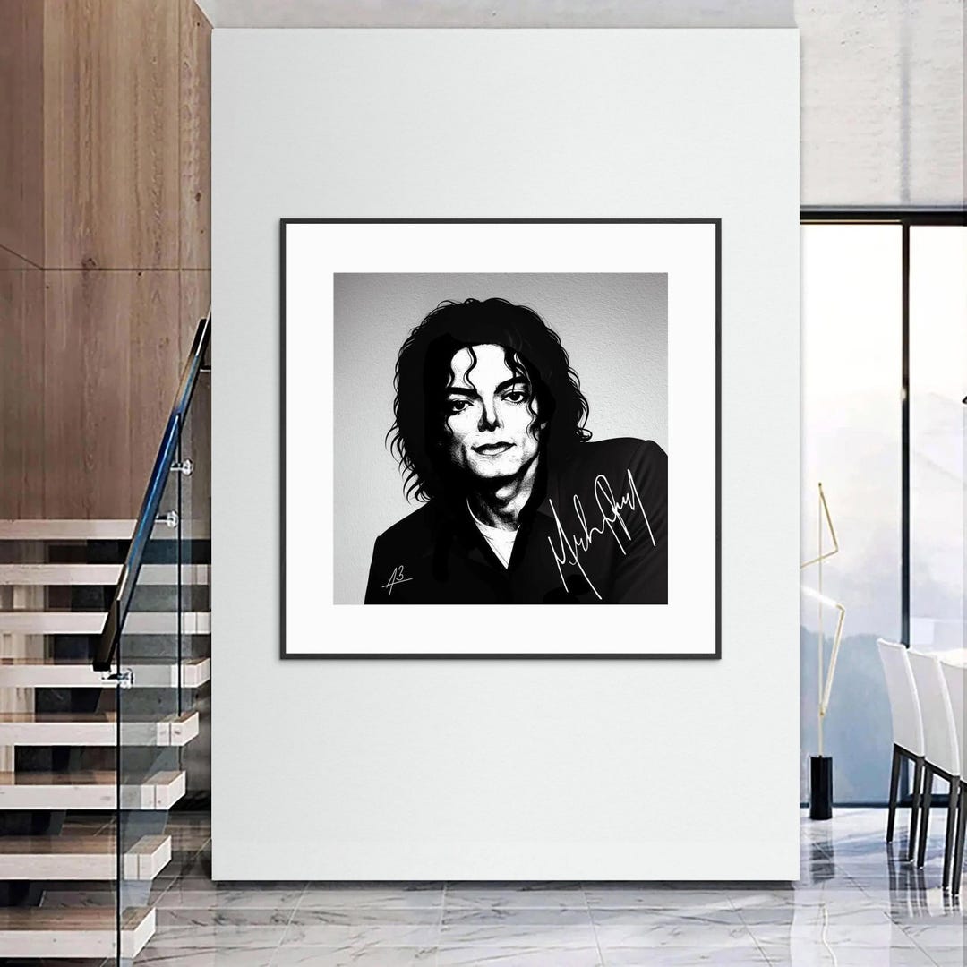 Pop Art Portrait of Michael With Signature, Poster in a Passe-partout ...