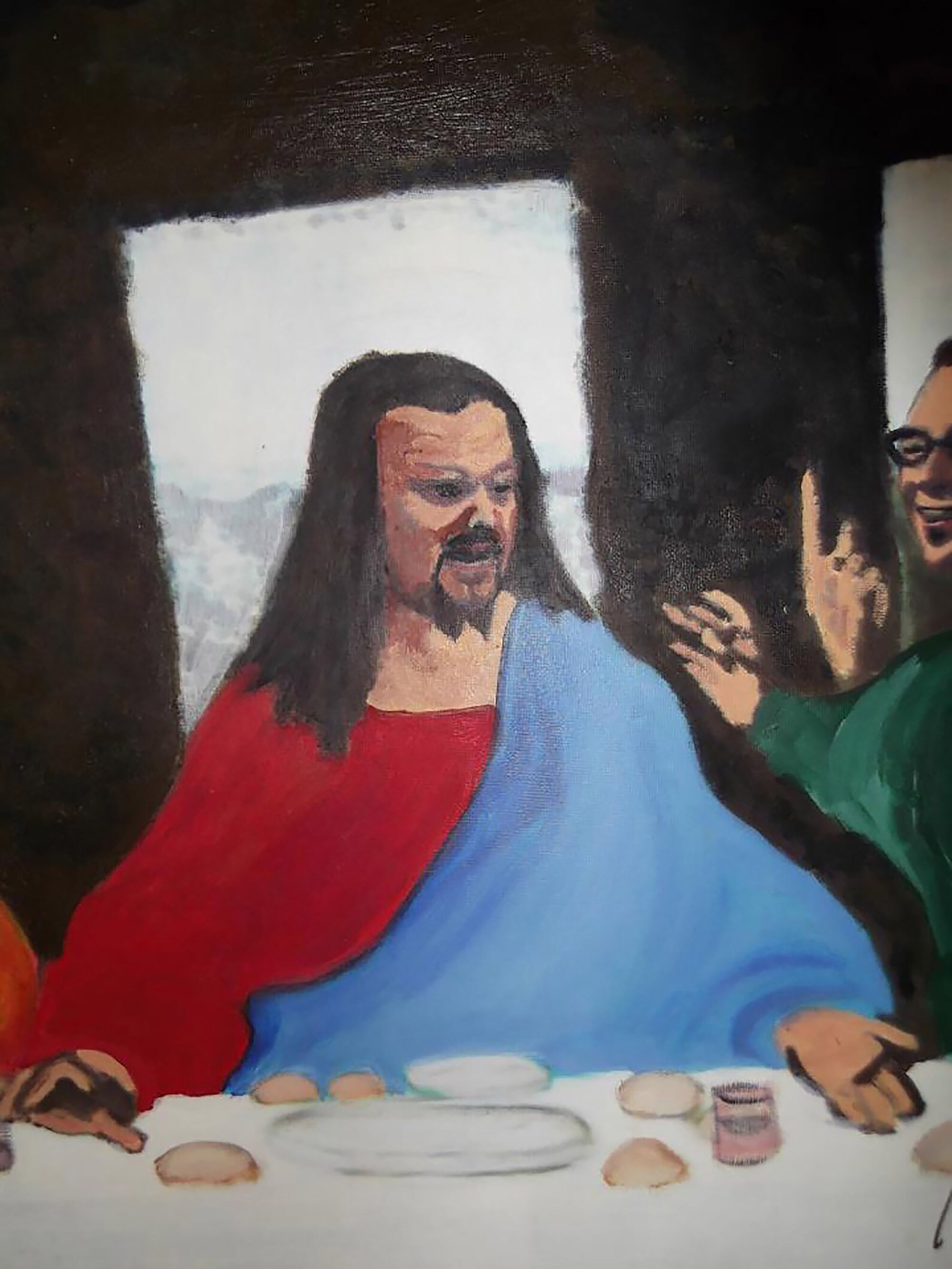 Last Supper Painting, TV Total Artwork, Satirical Wall Art, Pop Culture ...