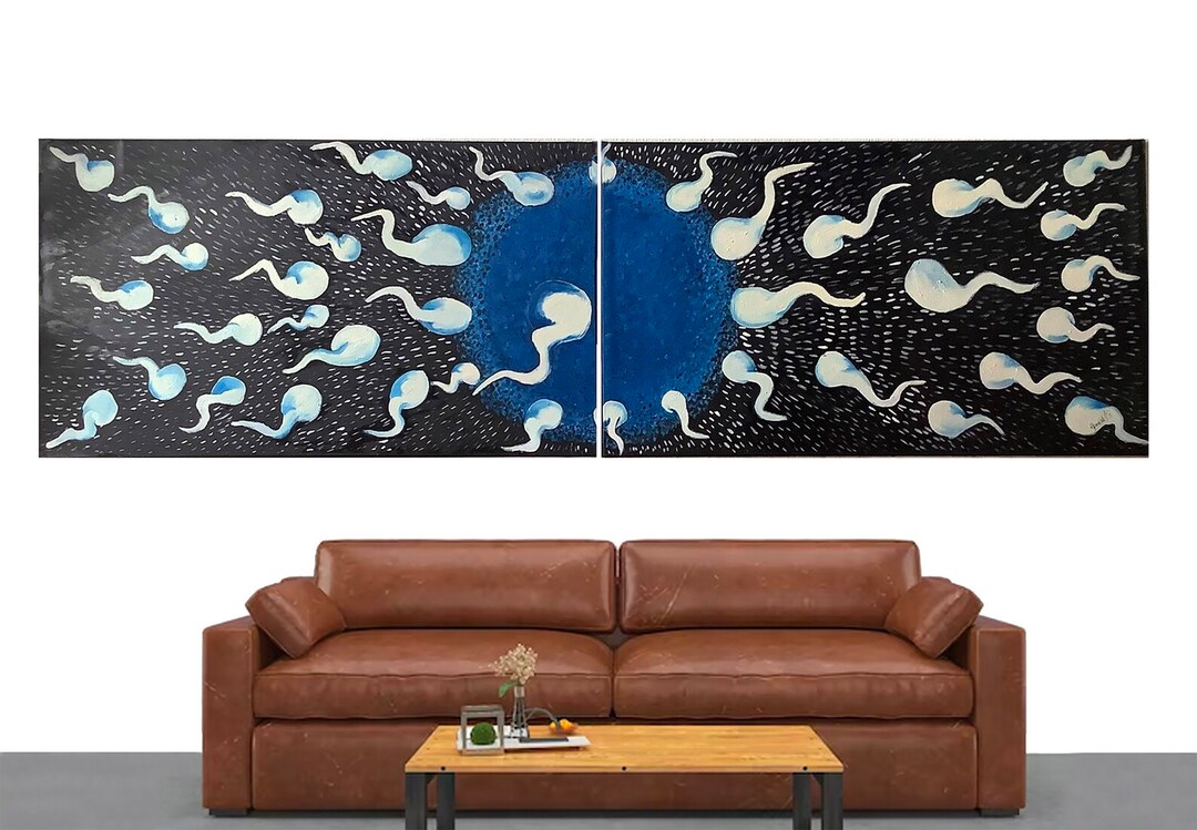 320 Cm X 90 Cm / 126 X 35.4 Inches XXL 2-part Hand-painted Oil Painting ...