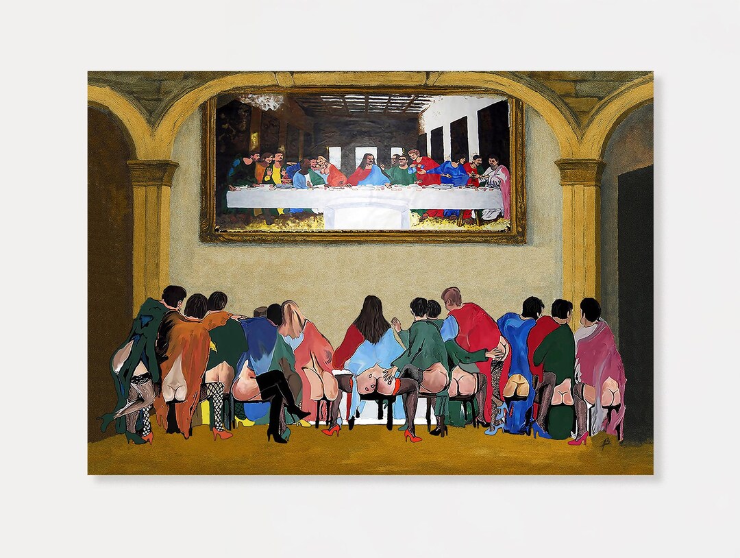 The Last Supper – TV Total 2 | Large XXL Satirical Painting | Modern ...