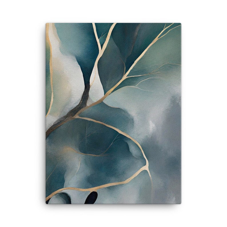 Beautiful Abstract Plant Canvas Print Contemporary Nature Painting ...