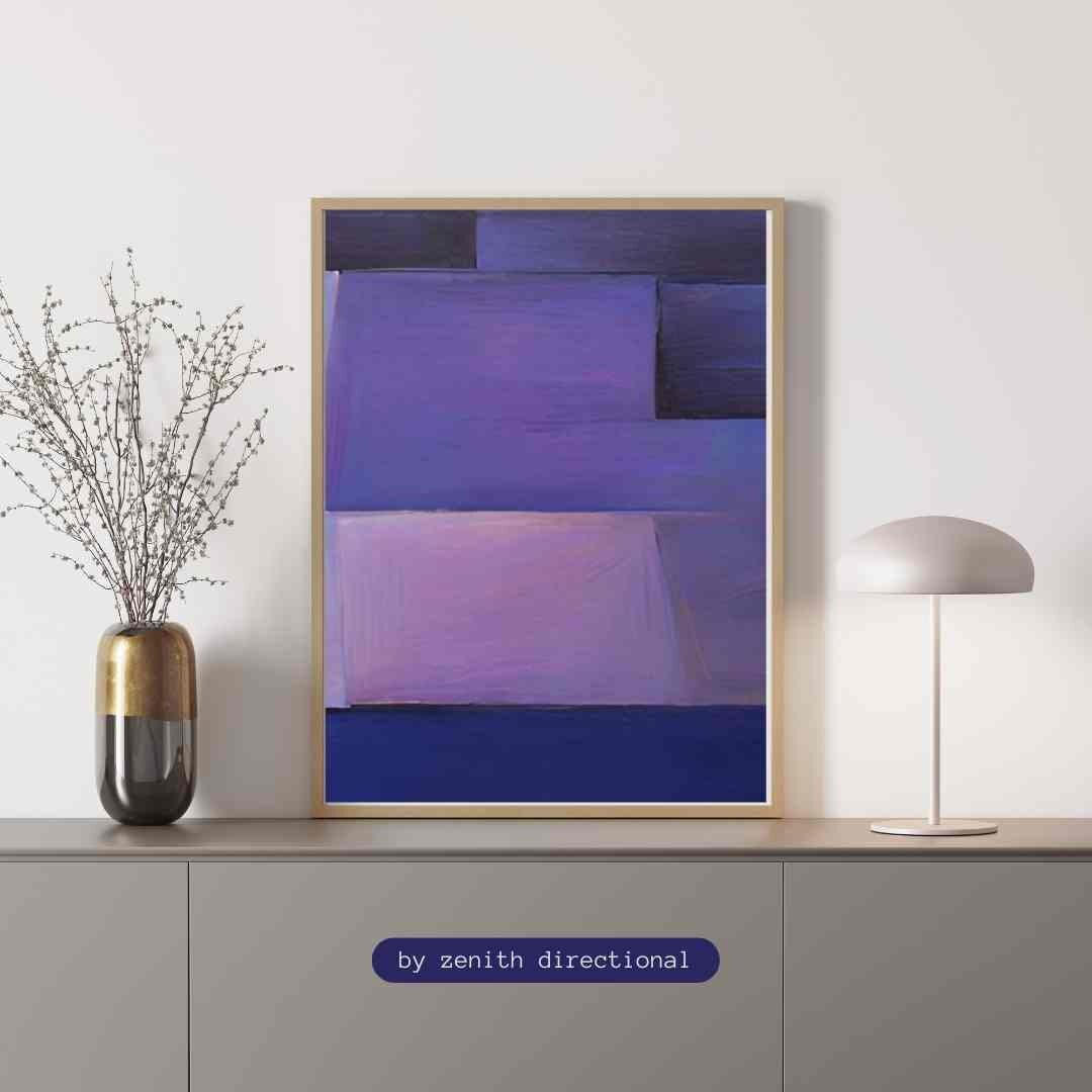 Purple Abstract Canvas Print: Modern Gallery Wall Art - Etsy