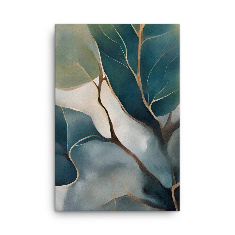 Beautiful Abstract Plant Canvas Print Contemporary Nature Painting ...