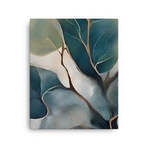 Beautiful Abstract Plant Canvas Print Contemporary Nature Painting ...