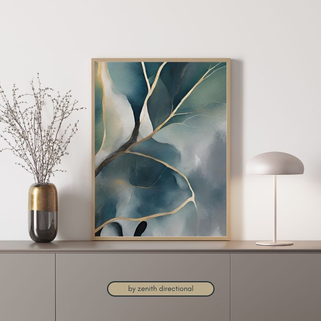 Beautiful Abstract Plant Canvas Print Contemporary Nature Painting ...