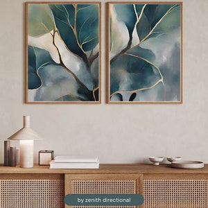 Beautiful Abstract Plant Canvas Print Contemporary Nature Painting ...