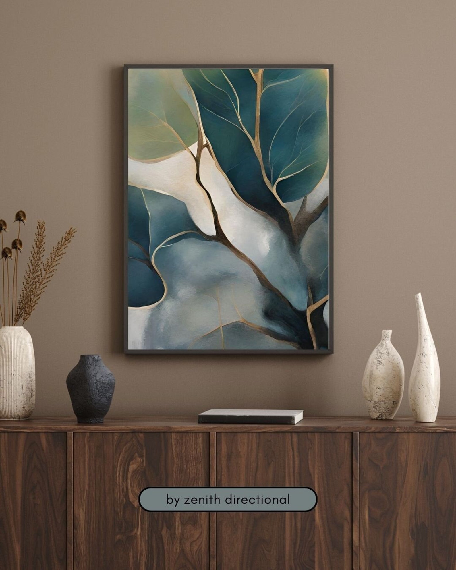 Beautiful Abstract Plant Canvas Print Contemporary Nature Painting ...