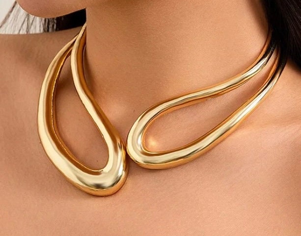 Bold Statement Choker Necklace and Bracelet - Etsy